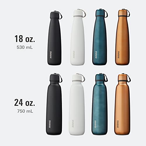 Avana Ashbury Stainless Steel Double-Wall Insulated Water Bottle, 18-Ounce, Neo