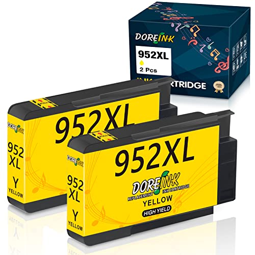 DOREINK Compatible 952 XL Yellow Ink Cartridge Replacements for HP 952 | 952XL Use with OfficeJet Pro 8710 8720 7740 8740 7720 8715 8702 Printer (2 Yellow)