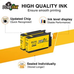 DOREINK Compatible 952 XL Yellow Ink Cartridge Replacements for HP 952 | 952XL Use with OfficeJet Pro 8710 8720 7740 8740 7720 8715 8702 Printer (2 Yellow)