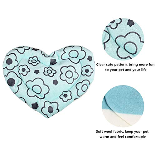 Guinea Pig Hamster Warm Bed House, 2 Pcs Small Animal Bed Hamster Winter Bed Warm Cushion Mini Pet Warm Sleep Mat Pad for Guinea Pig Hamster Mouse Squirrel Hedgehog Chinchilla Bunny Heart Shape