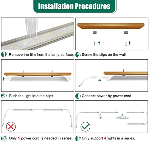 SZHLUX 6 Pack LED Shop Light 4FT 60W, 8700LM, Linkable Utility Shop Light 5000K Daylight White Ceiling Light for Garage, Super Bright Integrated Shop Lights, Garage Light, Under Cabinet Light