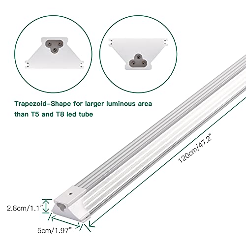 SZHLUX 6 Pack LED Shop Light 4FT 60W, 8700LM, Linkable Utility Shop Light 5000K Daylight White Ceiling Light for Garage, Super Bright Integrated Shop Lights, Garage Light, Under Cabinet Light