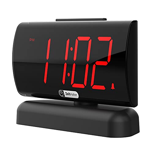 Alarm Clock Big Digits wiht Swivel Base,2 Levels Alarm Sound,2-Level Brightness Digital Clock for Bedrooms,Easy to Read, Bedside Alarm Clock,12H Format, 9 MIN Snooze,Outlet Powered, Battery Backup