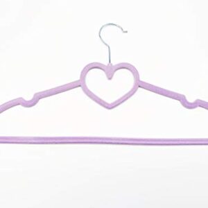 DOTMALL Love Shaped Velvet, Non-Slip Space Saving Suit Hangers,Strong and Duralable Jacket Hangers,Heavy Duty Clothes Hanger Purple- Pack of 10