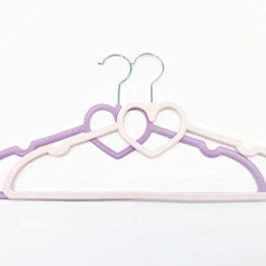 DOTMALL Love Shaped Velvet, Non-Slip Space Saving Suit Hangers,Strong and Duralable Jacket Hangers,Heavy Duty Clothes Hanger Purple- Pack of 10