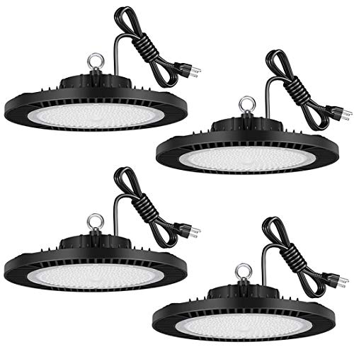 4 Pack UFO LED High Bay Lights - 1000W HID Replacement 28000 LM Warehouse Industrial Lighting 5000K Daylight, Commercial Grade Lighting 200 Watt