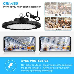 4 Pack UFO LED High Bay Lights - 1000W HID Replacement 28000 LM Warehouse Industrial Lighting 5000K Daylight, Commercial Grade Lighting 200 Watt