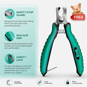 Ruff 'N Ruffus Deshedding Brush for Dogs & Cats - Reduces Shedding by up to 95% with Detachable Head & Non-Slip Grip, Comes with Free Nail Clippers, Suitable for All Breeds