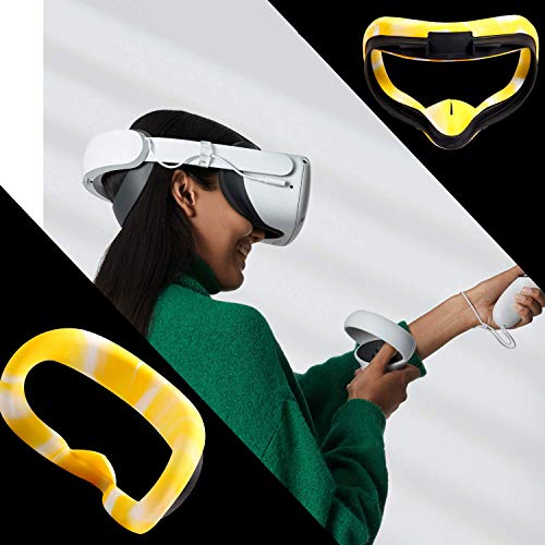 Topcovos Newest VR Silicone Interfacial Cover for Oculus Quest 2 Face Protect Skin Sweatproof Lightproof Anti-Leakage