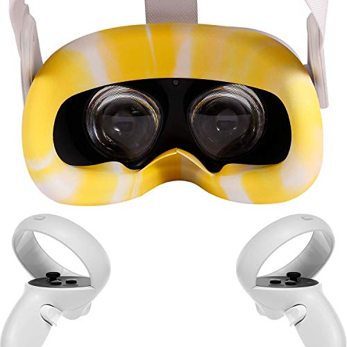 Topcovos Newest VR Silicone Interfacial Cover for Oculus Quest 2 Face Protect Skin Sweatproof Lightproof Anti-Leakage