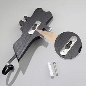 Gifts for Music Lovers, Guitar Music Decor, Music Decorations for Home, Decorative Hooks for Wall Hanging Clothes Coats Towels Keys Hats, Wall Mounted Heavy Duty (3-Pack)