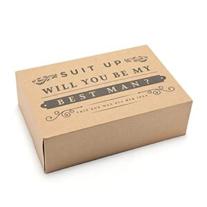 pop fizz designs best man box (single box) best man gift i best man proposal box | best man gift box set | will you be my groomsman? | will you be my best man? | kraft style