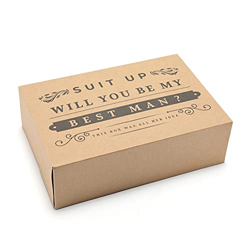 Pop Fizz Designs Best Man Box (Single Box) Best Man Gift I Best Man Proposal Box | Best Man Gift Box Set | Will You Be My Groomsman? | Will You be My Best Man? | Kraft Style