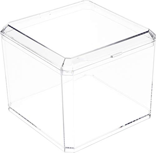 Pioneer Plastics 028C Clear Square Plastic Container, 3.75" W x 3.0625" H