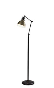 simplee adesso alden floor lamp, antique bronze & antique brass