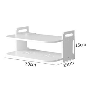 Denpetec Floating Shelf for TV Components,TV Box Shelf Thick DVD Player, Wall Hanging Shelf Punching-Free Storage Rack Floating Shelf for Set-Top Box Router Game Consoles for Home