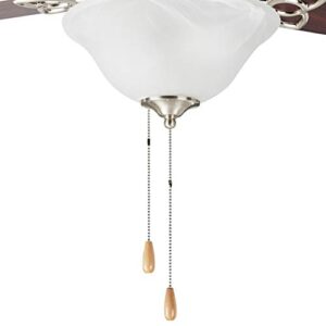 Amazon Basics 52-Inch Ceiling Fan - Includes LED Light Kit with Two Medium Base LED Light Bulbs - Five Reversible Blades, Brushed Nickel Finish