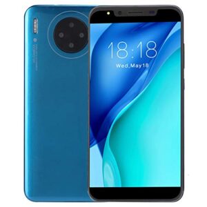 unlocked smartphones 3g, international android unlocked cell phones, 5.72in hd screen, 512mb +4g, 2mp + 2mp quad camera, dual card dual standby, face id&fingerprint unlock(blue)