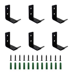 ulifestar wall hooks 6 pcs, stainless steel coat hooks for hanging towels hats keys plants,heavy duty metal bathroom hooks wall mounted with screws (black small)