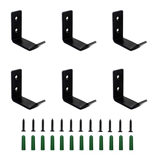 Ulifestar Wall Hooks 6 Pcs, Stainless Steel Coat Hooks for Hanging Towels Hats Keys Plants,Heavy Duty Metal Bathroom Hooks Wall Mounted with Screws (Black Small)