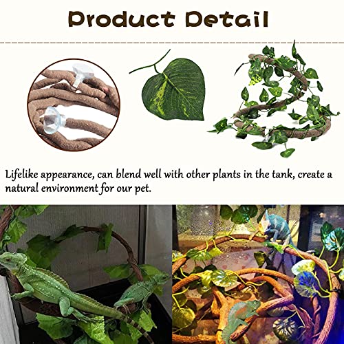 Tfwadmx Bearded Dragon Tank Accessories Resin Dinosaur Triceratops Skull Skeleton Reptiles Hideouts Cave Vines Leaves Aquarium Decorations for Lizards,Chameleon,Snake,Spider,Gecko