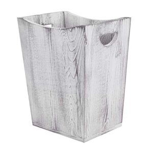 liantral wood trash can, office trash can, rustic farmhouse style wastebasket bin for bathroom, office, bedroom, living room, bathroom trash can, trash can bedroom, rustic gray