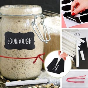 Sourdough Starter Jar Kit, 50 Oz DIY Sourdough Starter Jar with Thermometer, Chalkboard Marker, Sticker, Cable Tie, Brushes - Reusable Sourdough Jar Kit, Use for Home Bakery & Dry Food Storage