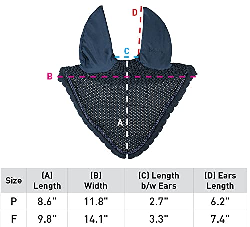 B Vertigo Zurich Noise Cancelling Crochet-Pattern Horse Ear Net - Beetle Khaki Green - Horse