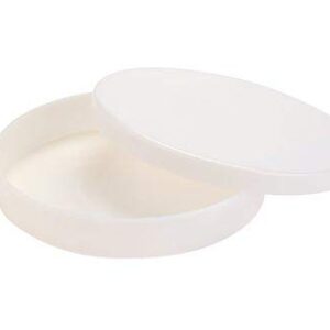 Pioneer Plastics 170CHIPS White Round Plastic Container, 6" W x 1" H, Pack of 4