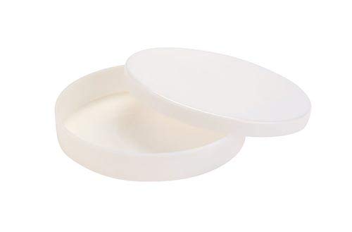 Pioneer Plastics 170CHIPS White Round Plastic Container, 6" W x 1" H, Pack of 4