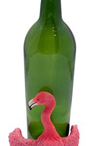 Pink Flamingo Wine Bottle Holder, Tabletop Decoration, 6 Inches