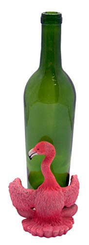 Pink Flamingo Wine Bottle Holder, Tabletop Decoration, 6 Inches