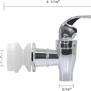 Hgzaccompany Push Style Faucet For Beverage Dispenser Carafe, Beverage Dispenser Replacement Spigot,Lever Pour Spout For Beverage Dispenser (Silver)