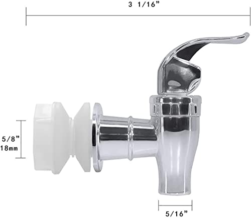 Hgzaccompany Push Style Faucet For Beverage Dispenser Carafe, Beverage Dispenser Replacement Spigot,Lever Pour Spout For Beverage Dispenser (Silver)