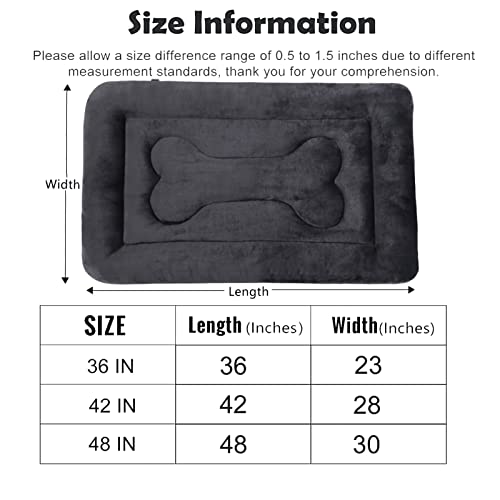 JoicyCo Dog Bed Large Crate Mat 42 in Non-Slip Washable Soft Mattress Kennel Pads