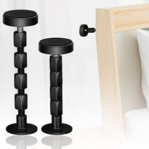 Neatbuddy 2PC Black Adjustable Bed Frame Anti-Shake Tool , Headboard Stoppers with Free Furniture Pad, Protect The Wall from Banging (1.18-4.92in)