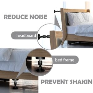 Neatbuddy 2PC Black Adjustable Bed Frame Anti-Shake Tool , Headboard Stoppers with Free Furniture Pad, Protect The Wall from Banging (1.18-4.92in)