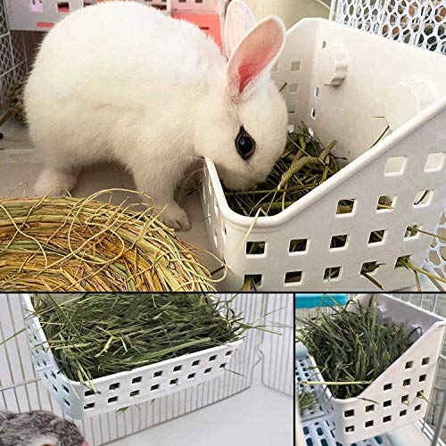 kathson Rabbit Hay Feeder Hay Manger Less Wasted Grass Holder Rack Food Dispenser Small Animal Plastic Bowl for Rabbits Bunny Guinea Pigs Rat Chinchilla