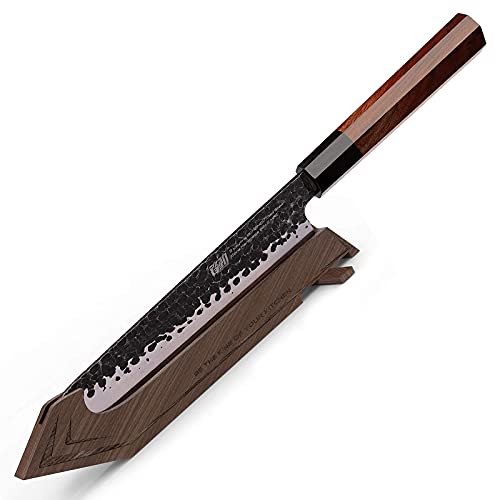 FINDKING Dynasty Series 8'' Clad Steel Chef knife and Magnetic Walnut Knife Edge Guard