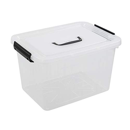 Nicesh 1-Pack Plastic Storage Box, Clear Latch Box with Handle and Lid, 10 L