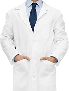 NY Threads Professional Lab Coat for Men, Full Sleeve Poly Cotton Long Medical Coat