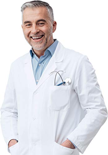 NY Threads Professional Lab Coat for Men, Full Sleeve Poly Cotton Long Medical Coat