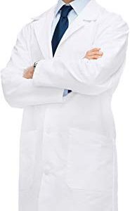 NY Threads Professional Lab Coat for Men, Full Sleeve Poly Cotton Long Medical Coat