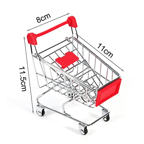 Toy - Cart Toy Parrots Bird Funny Toy Intelligence Growth Mini Supermarket Shopping Cart Trolley(red)