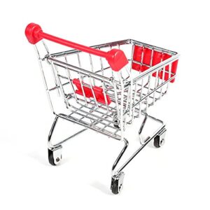 Toy - Cart Toy Parrots Bird Funny Toy Intelligence Growth Mini Supermarket Shopping Cart Trolley(red)