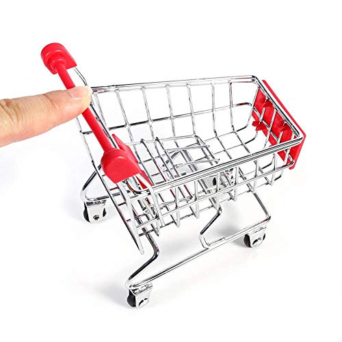 Toy - Cart Toy Parrots Bird Funny Toy Intelligence Growth Mini Supermarket Shopping Cart Trolley(red)