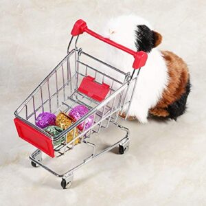 Toy - Cart Toy Parrots Bird Funny Toy Intelligence Growth Mini Supermarket Shopping Cart Trolley(red)