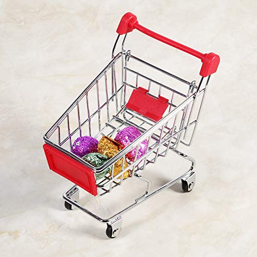 Toy - Cart Toy Parrots Bird Funny Toy Intelligence Growth Mini Supermarket Shopping Cart Trolley(red)