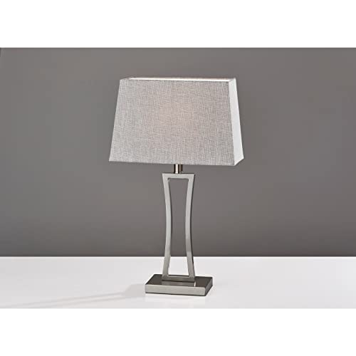 Adesso SL1151-22 Camila Table Lamp (Set of 2), 24.25in, 100W Type - A Bulb (Not Included), Brushed Steel, 2 Lamp Set