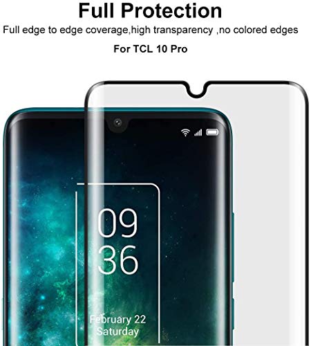 Phone Case for TCL 10 Pro (6.47"), with [1 x Tempered Glass Protective Film], KJYF Clear Soft TPU Shell Ultra-Thin [Anti-Scratch] [Anti-Yellow] Case for TCL 10 Pro - Transparent